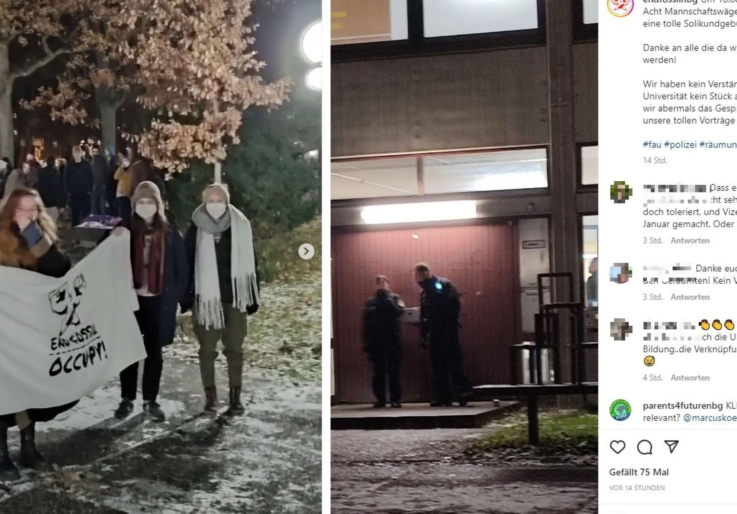 Nürnberg: USK-Einsatz auf Uni-Campus - Klimaaktivisten wollen Gebäude ...