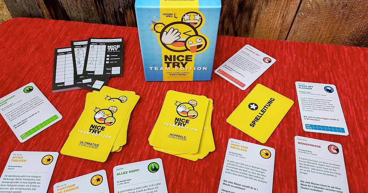 Spiele-Test "Nice Try - Team Edition": Perfekte Challenges für die ...
