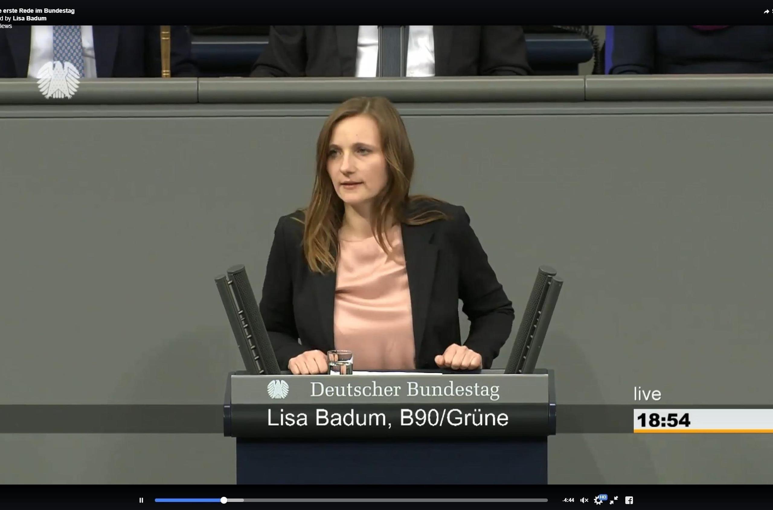 Forchheimer Grünen-Politikerin Lisa Badum hält ihre erste Rede im Bundestag
