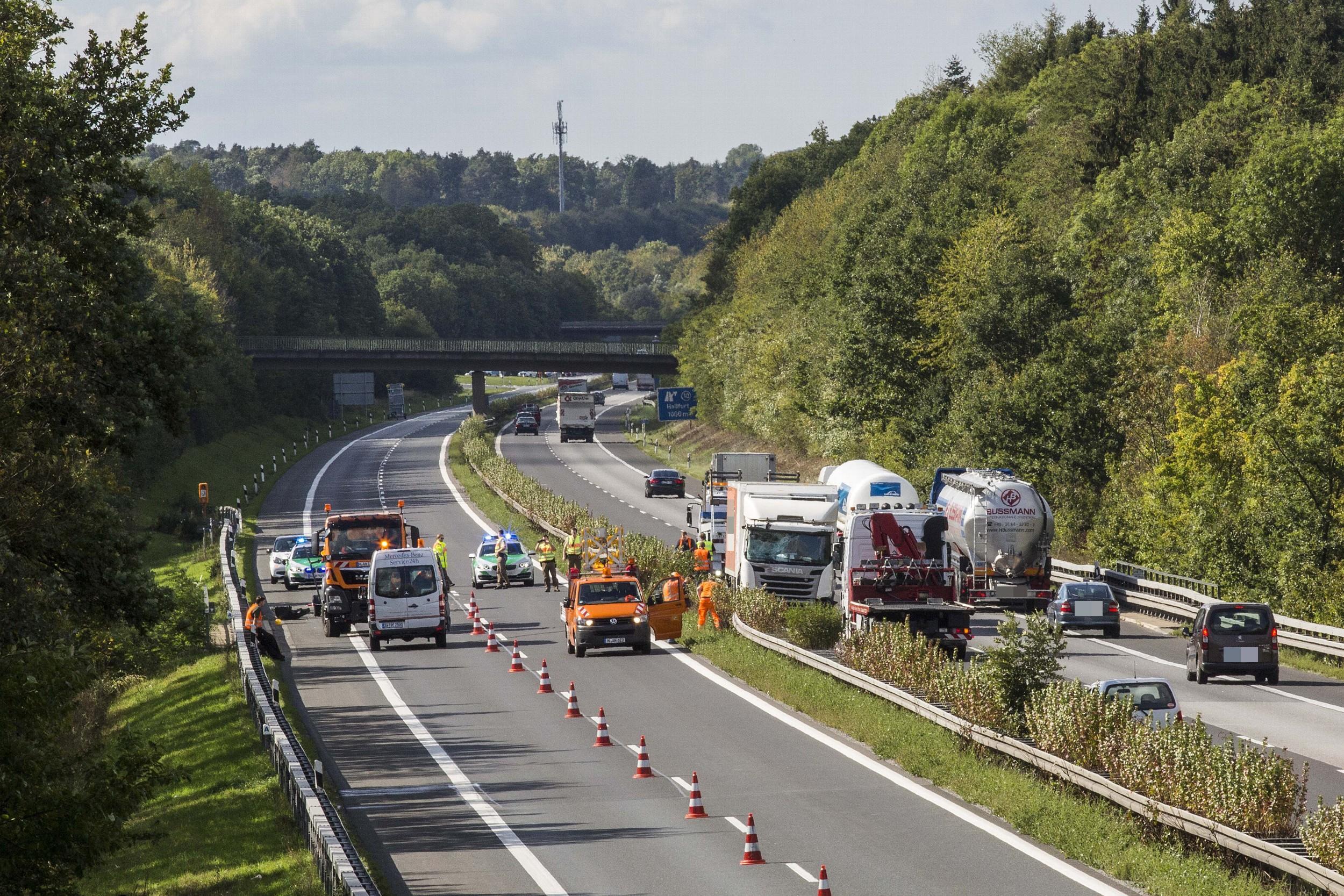 Lkw-Unfall auf der A70 - Bildergalerie
