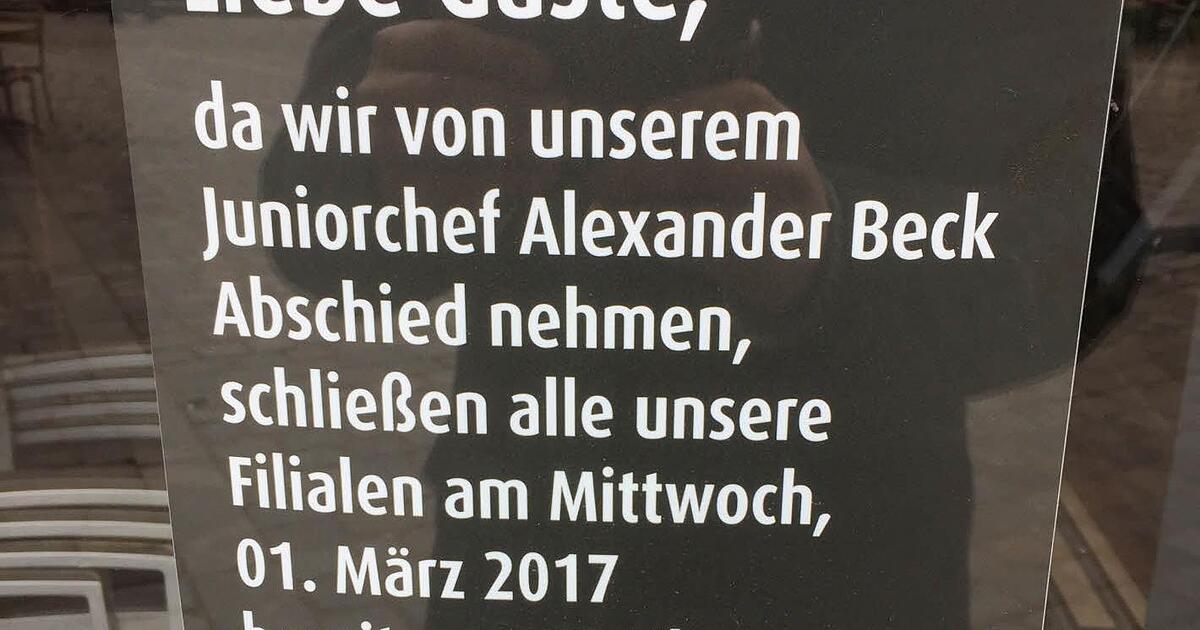 Unfalltod von Alexander Beck - geschlossene Beck-Filialen wegen Trauerfeier