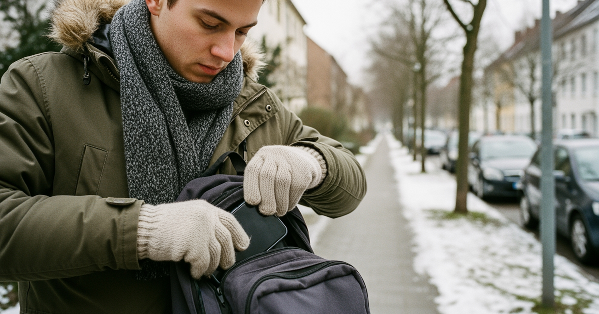 Fataler Handy-Fehler im Winter - nie in Rucksack aufbewahren